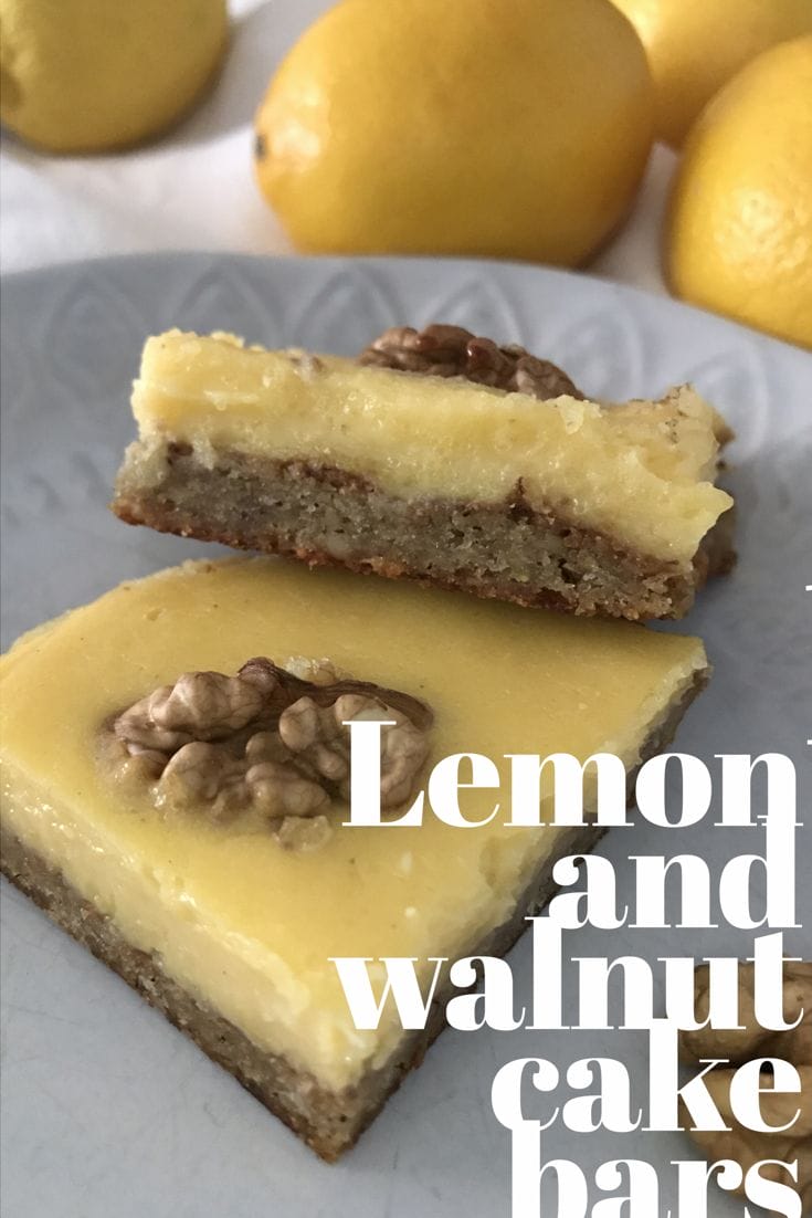 LEMON AND WALNUT CAKE BARS - Family on Keto